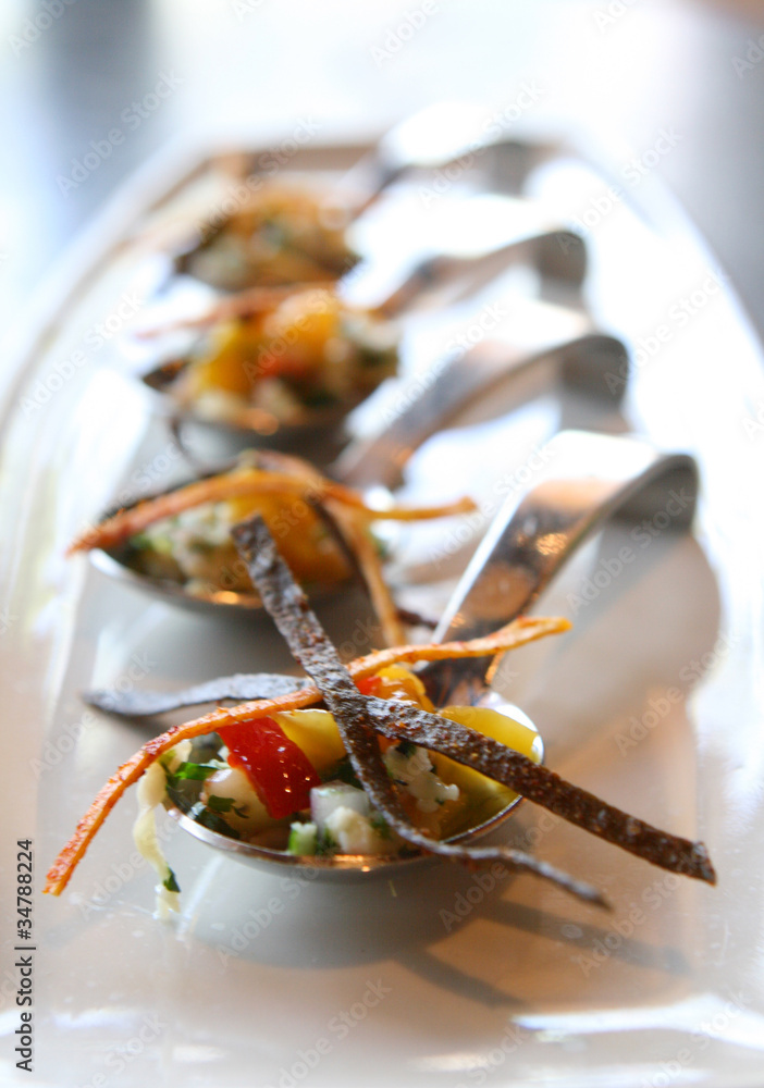 Ceviche Spoons Stock Photo | Adobe Stock