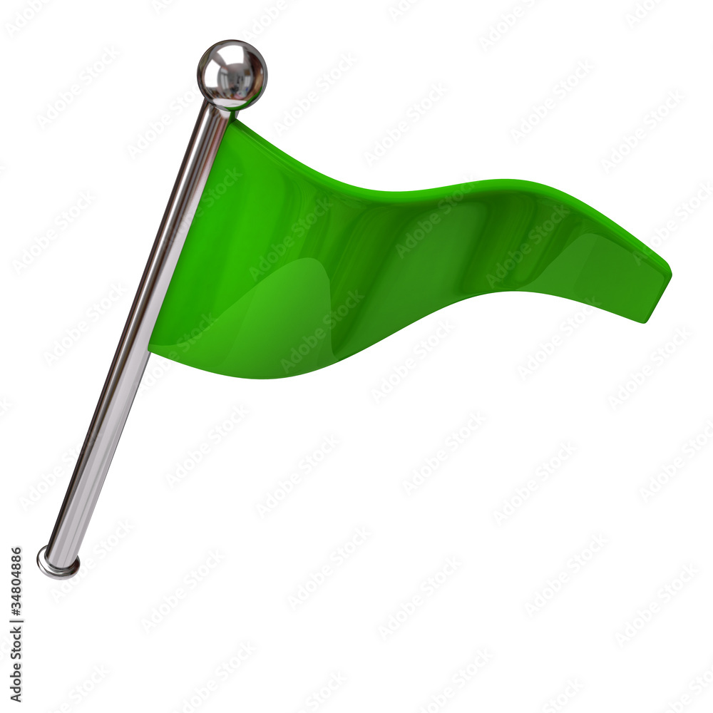 Green flag isolated on white background Stock Illustration | Adobe Stock