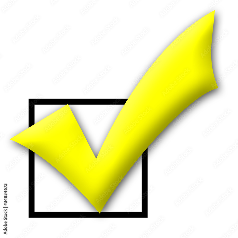 Yellow Tick Box Stock Illustration | Adobe Stock