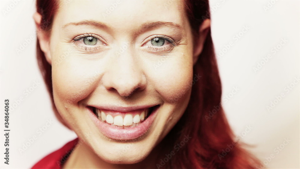 Closeup Of Happy Redhead Stock Video Adobe Stock