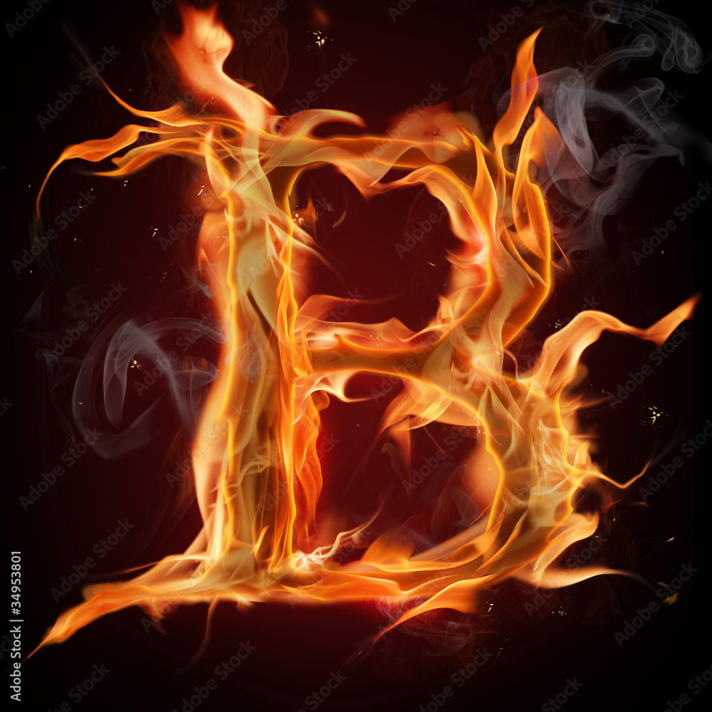 Fire alphabet Stock Photo | Adobe Stock