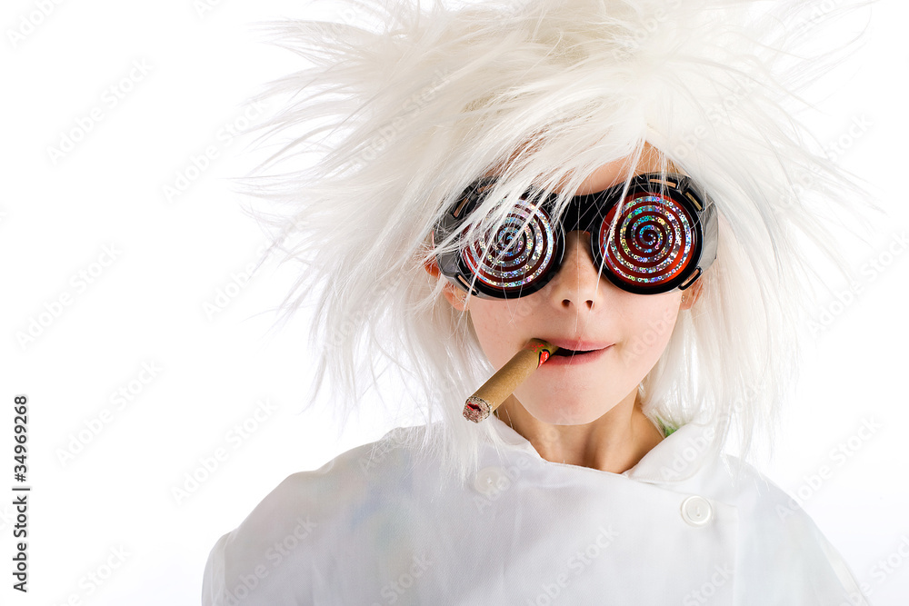 Crazy Kid smoking a cigar Stock Photo | Adobe Stock