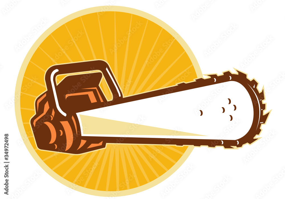 chainsaw front Stock Vector | Adobe Stock