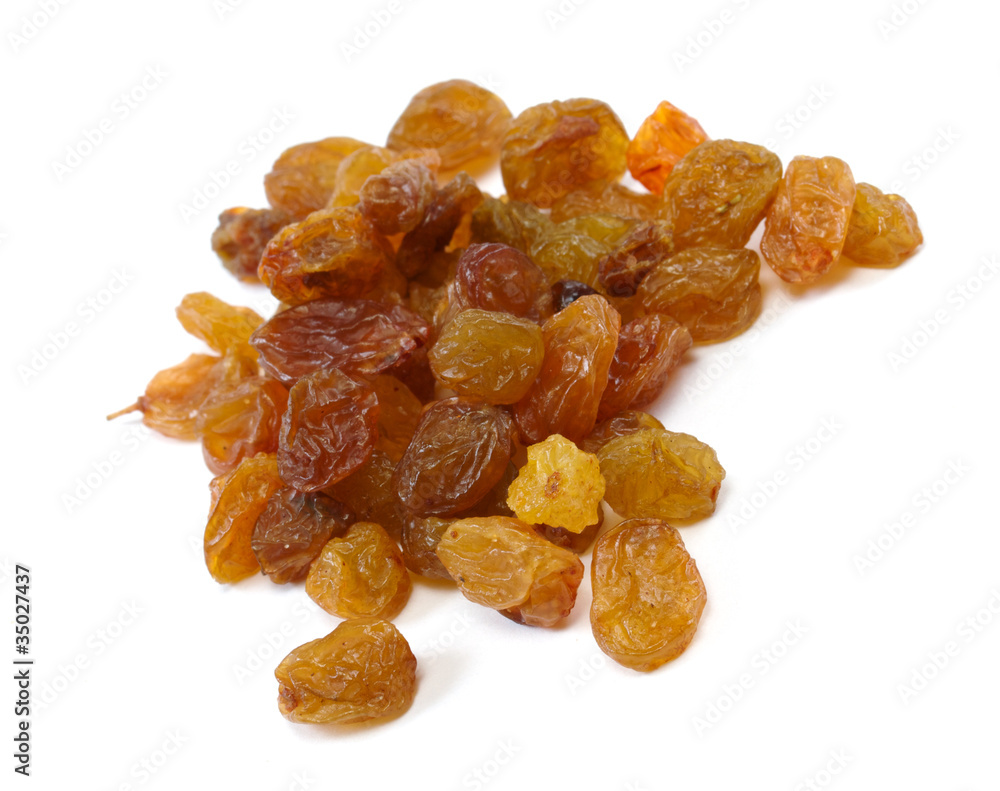 Heap of raisin on a white background Stock Photo | Adobe Stock