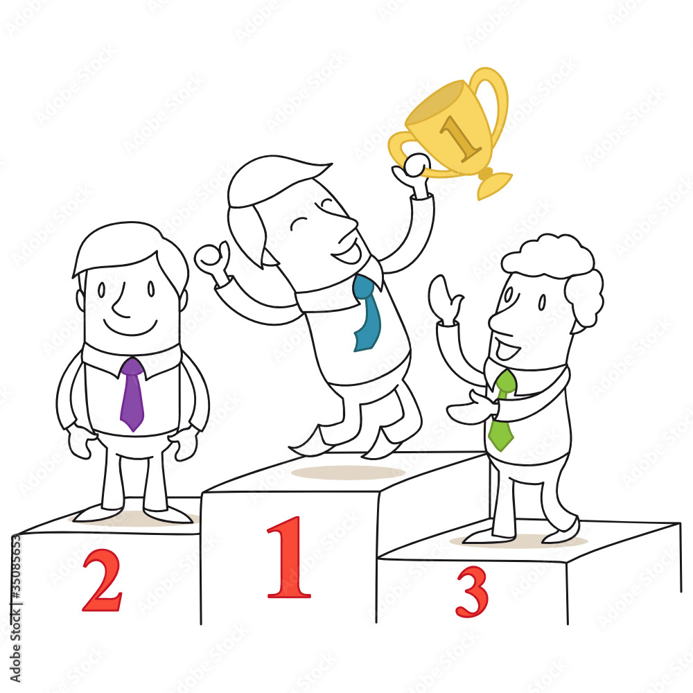 Geschäftsmann, Siegerehrung Stock-Vektorgrafik | Adobe Stock