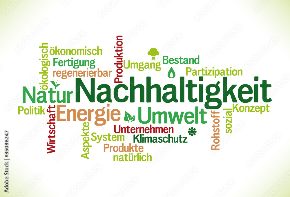 Nachhaltigkeit - Word Cloud Stock-Illustration | Adobe Stock