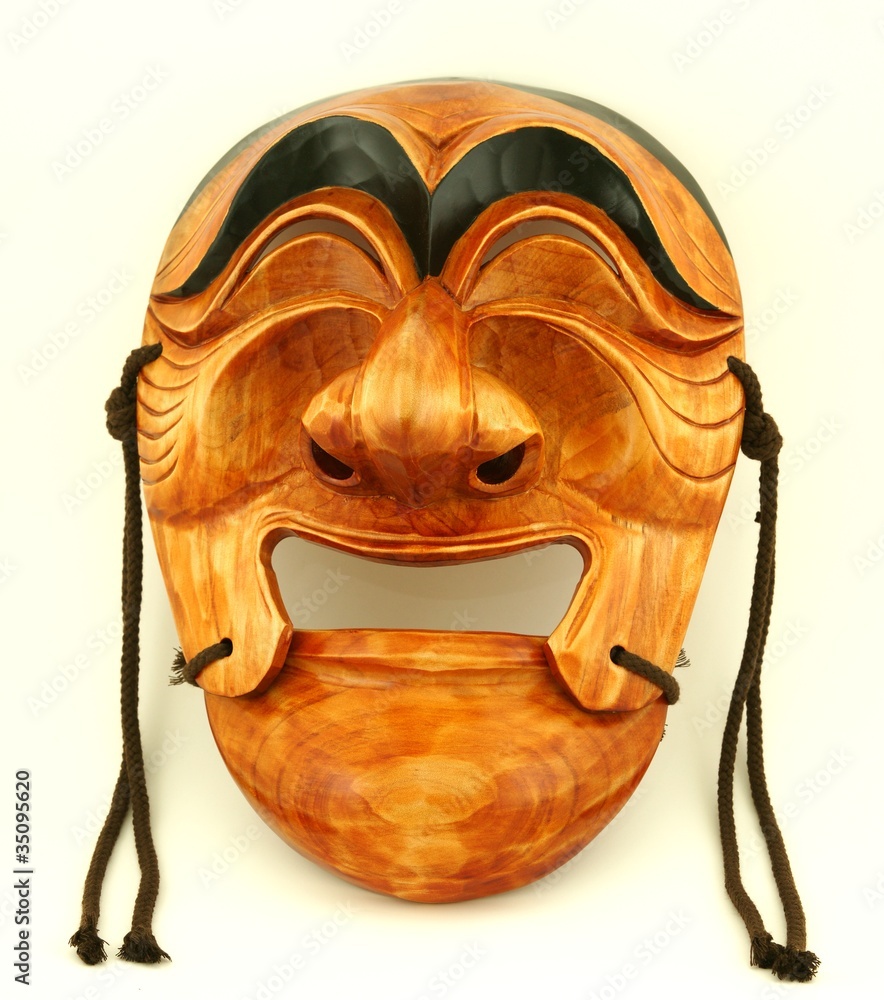 Korean traditional male wooden mask Stock Photo | Adobe Stock