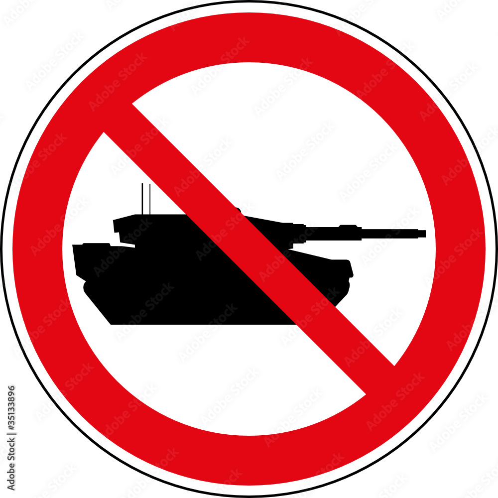 Verbotsschild Panzer verboten Schild Zeichen Symbol Stock-vektor ...