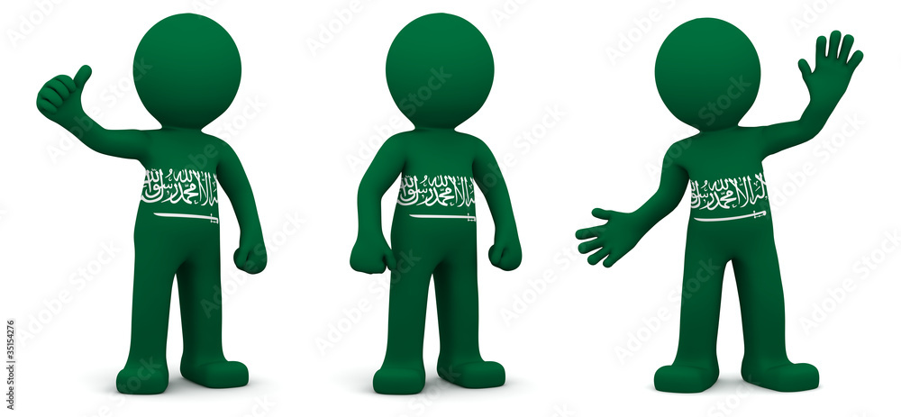 3d character textured with flag of Saudi Arabia Stock Illustration ...
