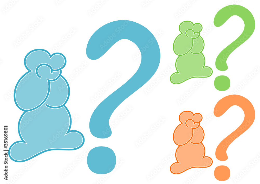 human figure with question mark Stock Vector | Adobe Stock