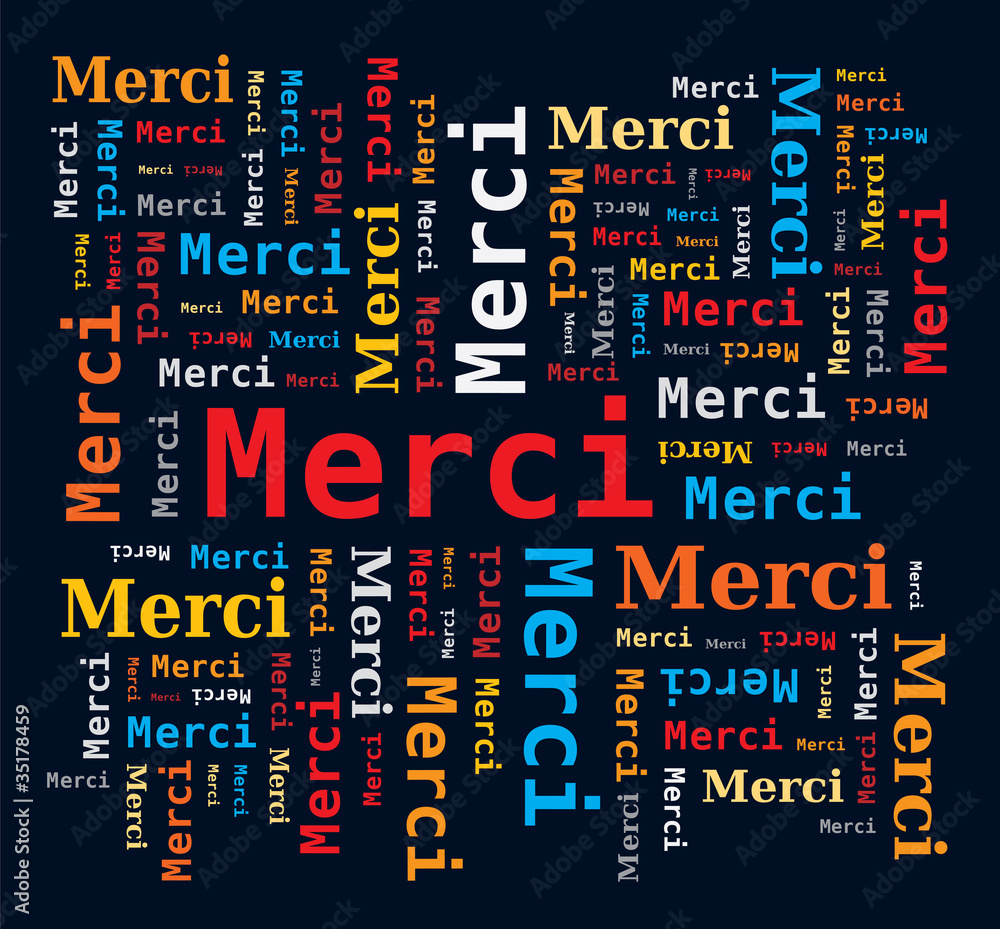 Nuage de Mots en Français - Merci Stock Vector | Adobe Stock