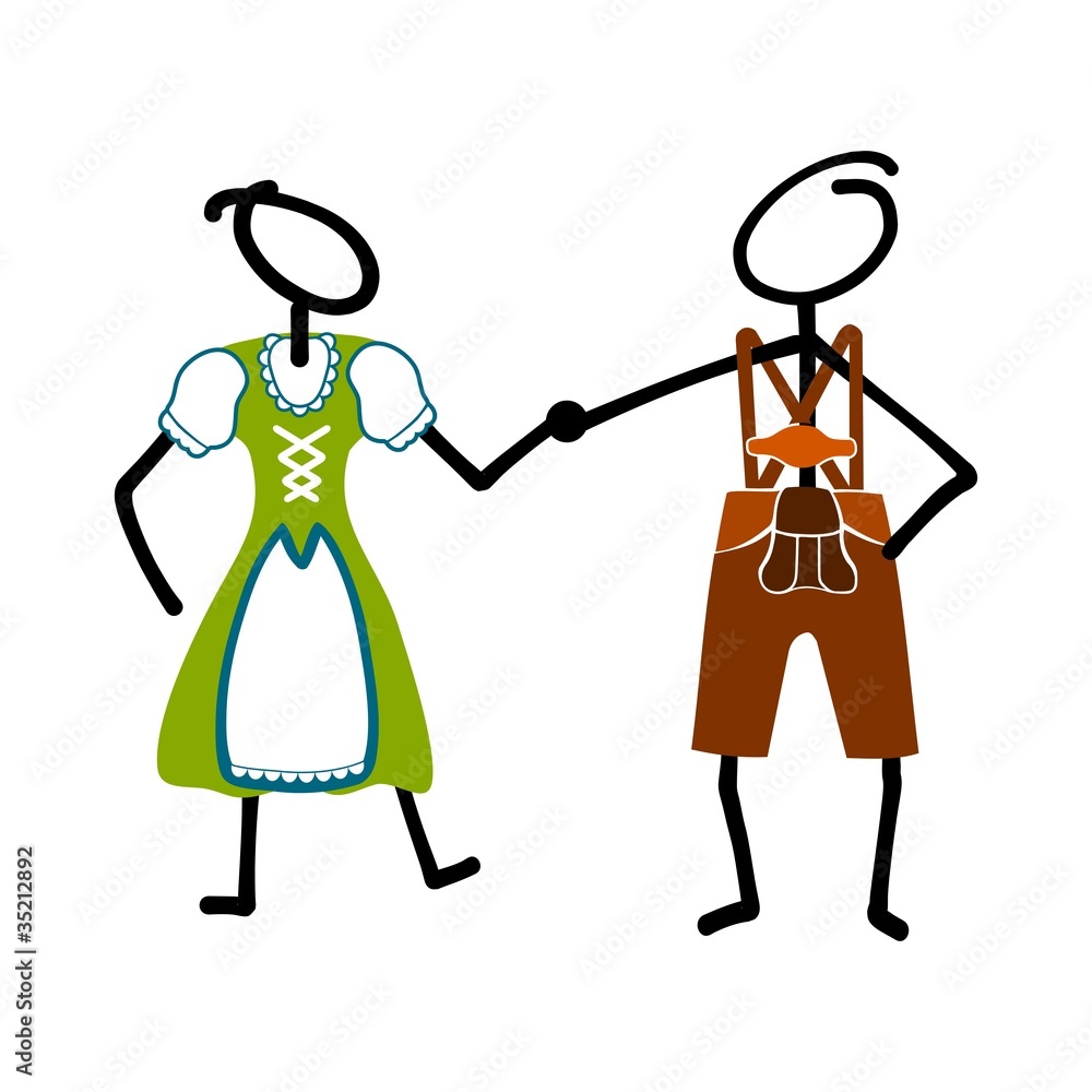 trachtenpärchen 1 Stock-Vektorgrafik | Adobe Stock