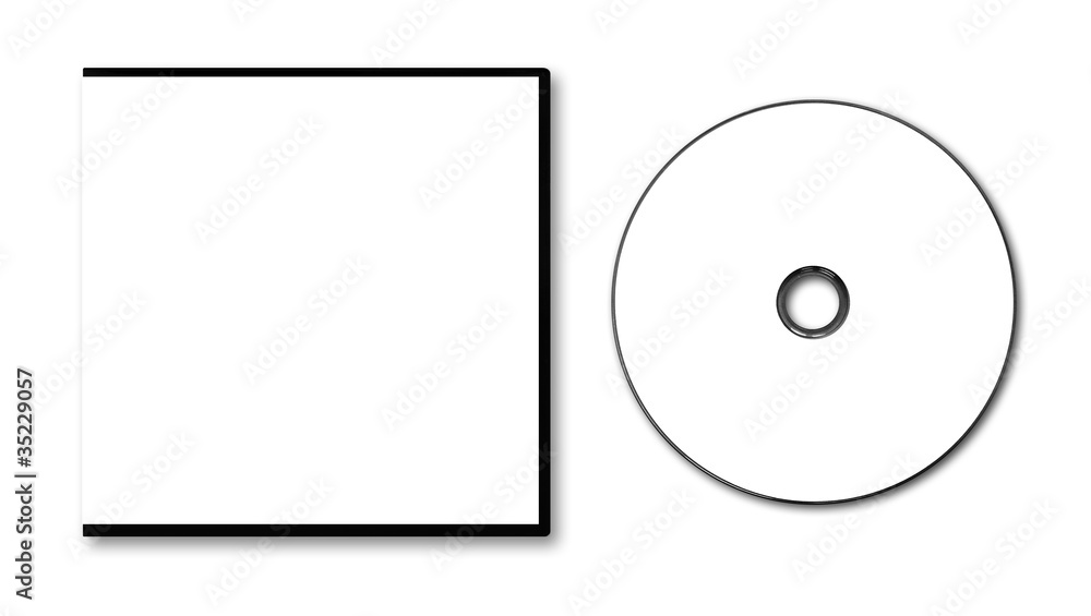 Blank white DVD case and disc on white background Stock Photo | Adobe Stock