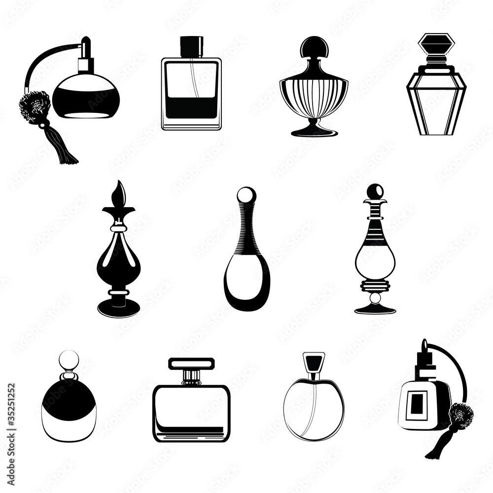 Perfume bottles vector vector de Stock | Adobe Stock