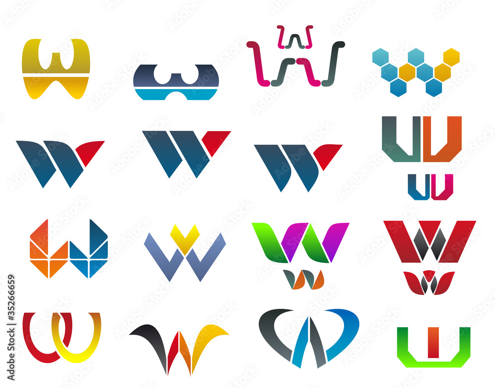 Symbols of letter W Stock Vector | Adobe Stock