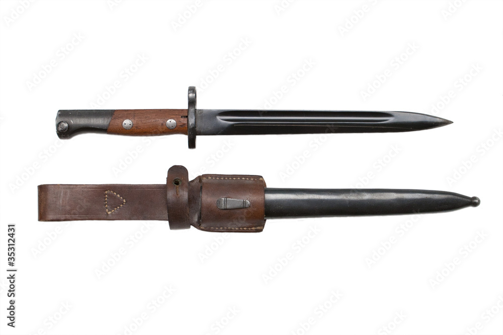 Bayonet on white background Stock Photo | Adobe Stock