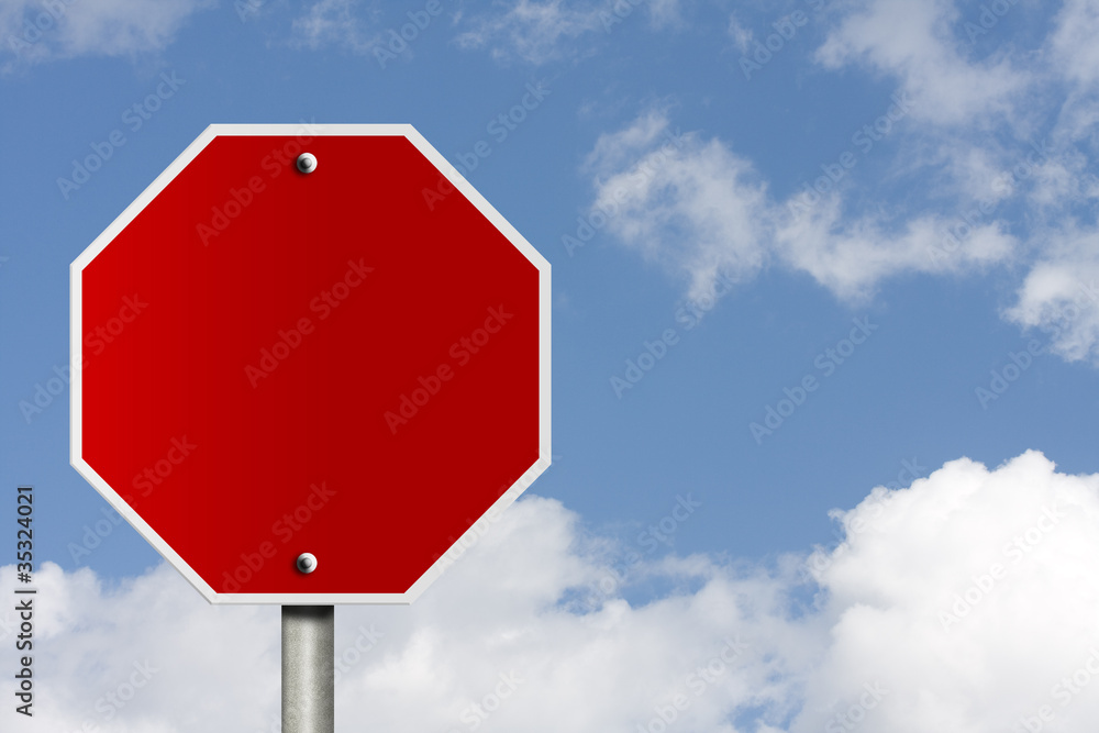 Blank Stop Sign Stock Photo | Adobe Stock