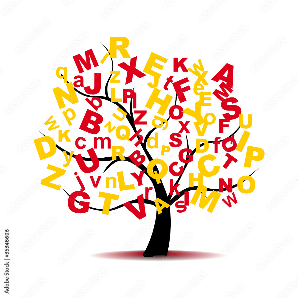 ARBOL DE LETRAS ABECEDARIO vector de Stock | Adobe Stock