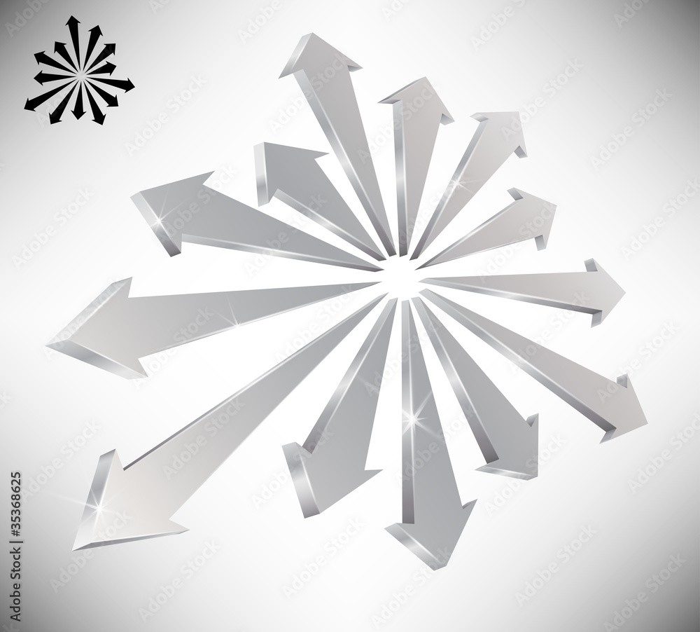 Conceptual Pointing 3D arrows Stock Vector | Adobe Stock