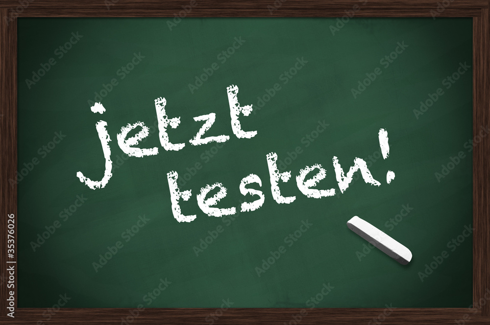 Kreidetafel Jetzt testen Stock Illustration | Adobe Stock