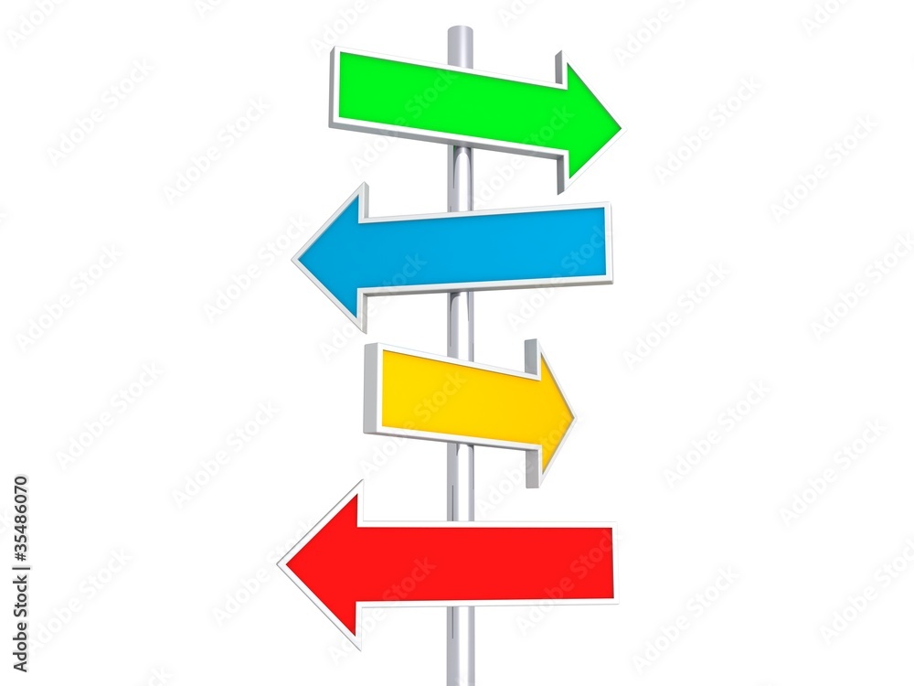 Direction road signs — arrows on white background Stock Illustration ...