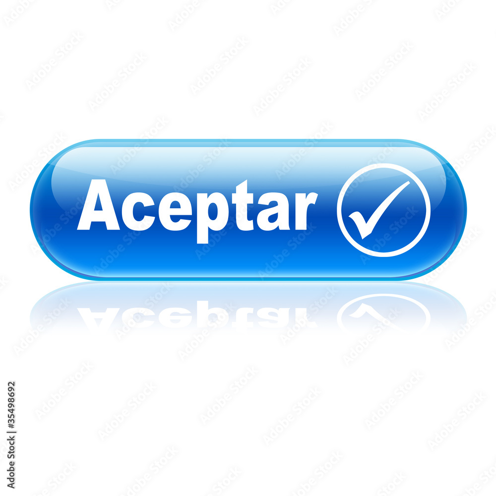 Boton alargado brillante texto Aceptar Stock Illustration | Adobe Stock