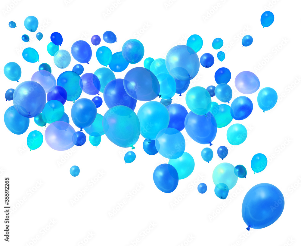 Blue balloons flying Stock Photo | Adobe Stock