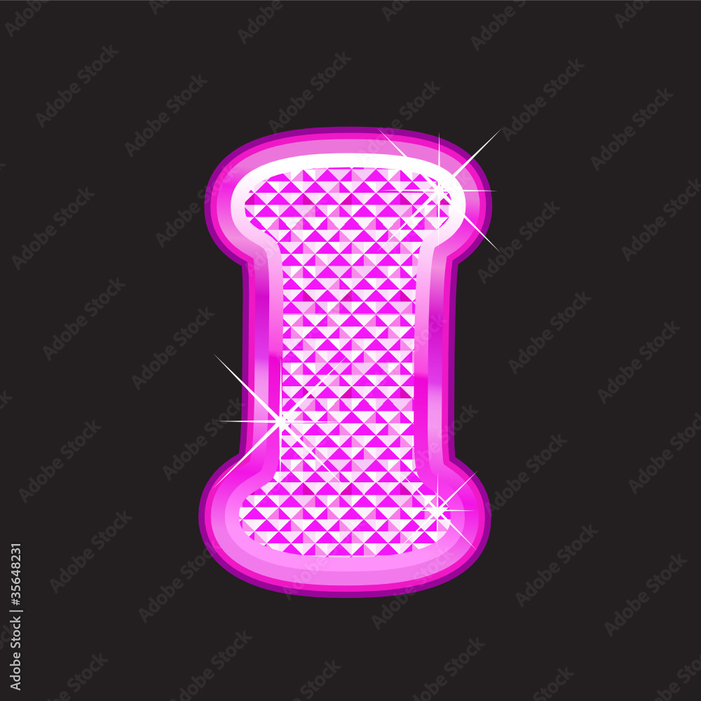 I letter pink bling girly Stock Vector | Adobe Stock