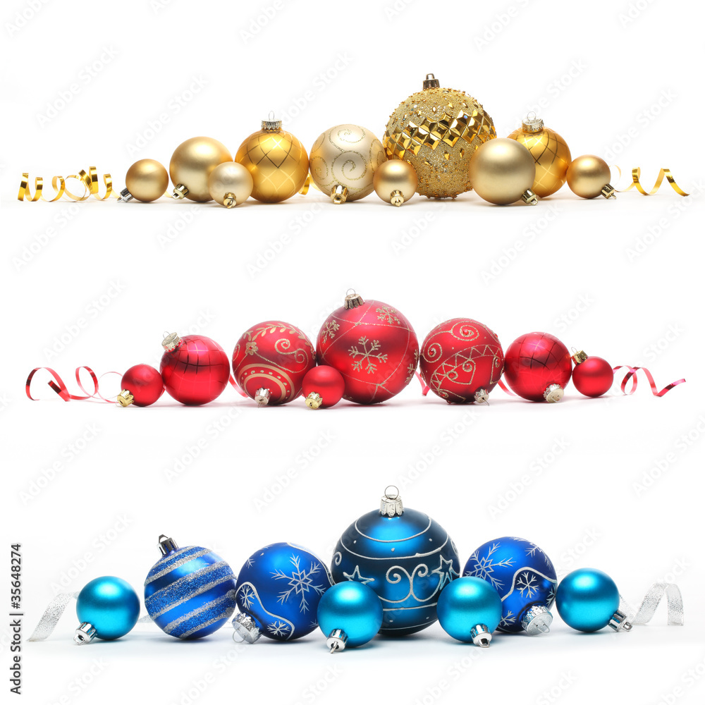 Collection of colored christmas balls Stock Photo | Adobe Stock