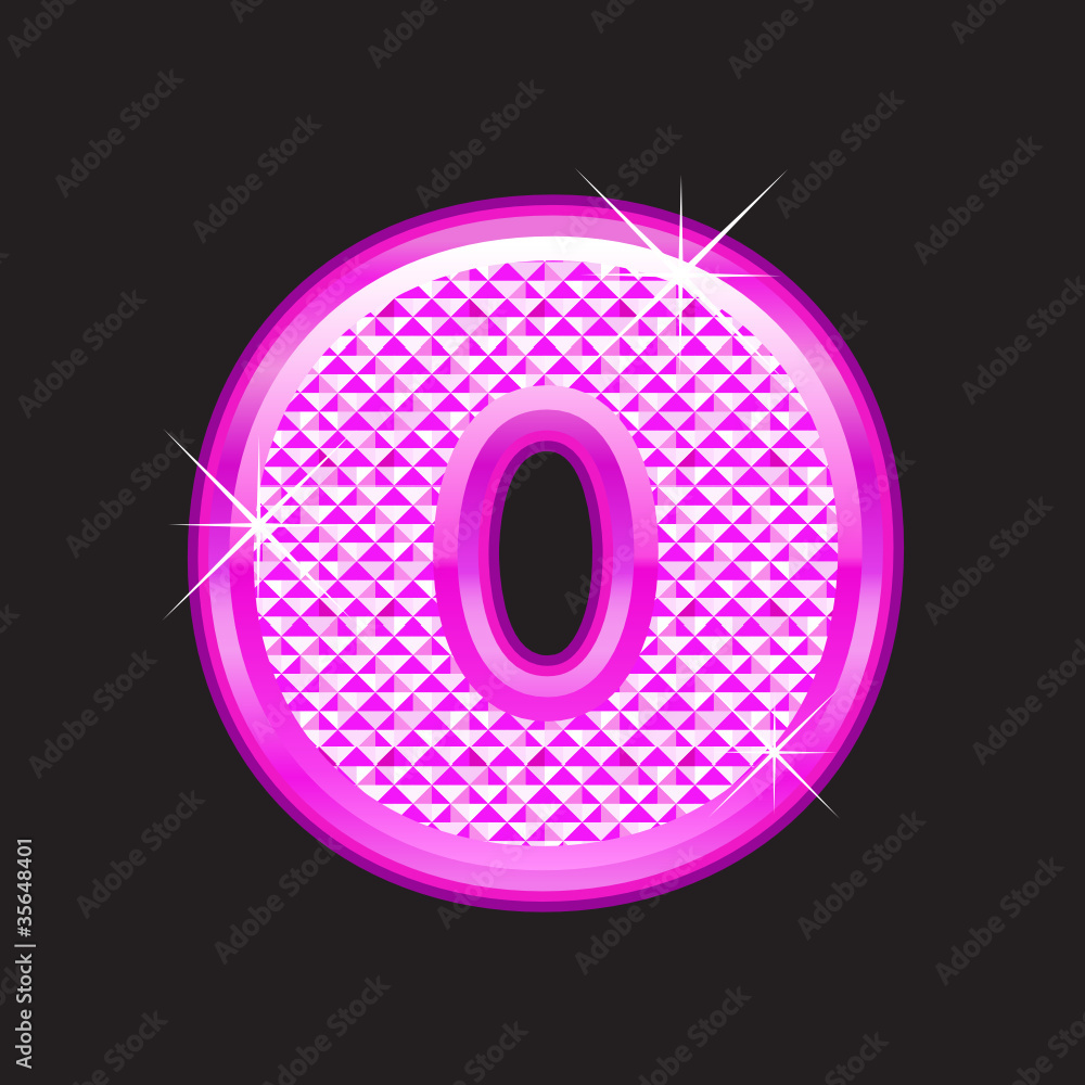 O letter pink bling girly Stock Vector | Adobe Stock