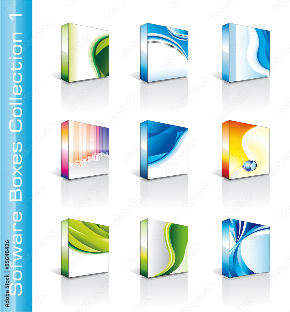 Software Boxes Collection Stock Vector | Adobe Stock