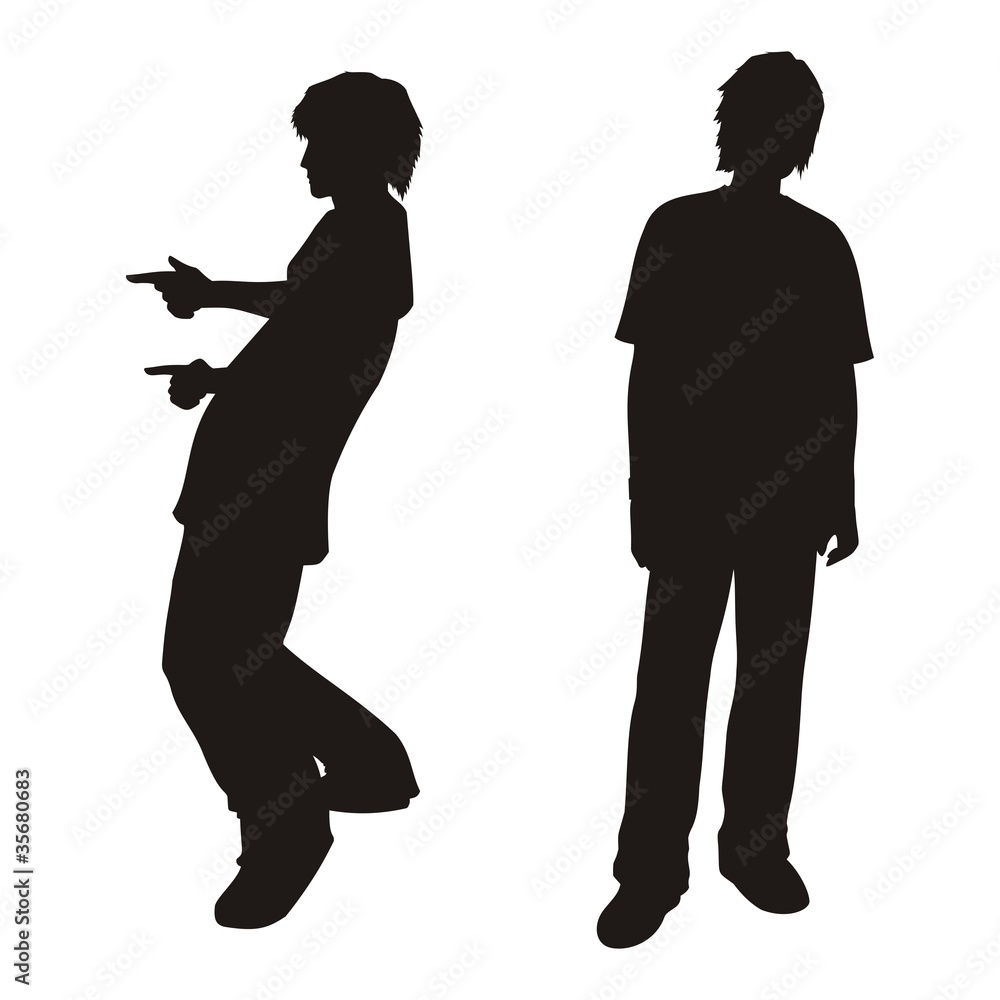 teen style silhouette Stock Vector | Adobe Stock