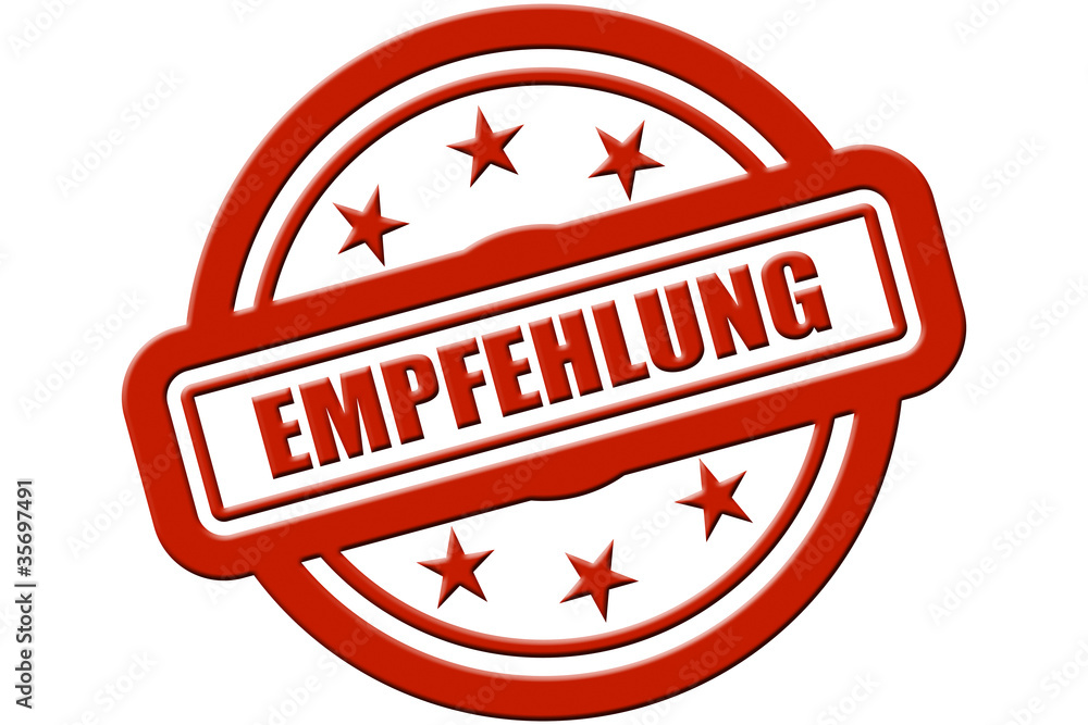 Sternen Stempel rot rel EMPFEHLUNG Stock-Illustration | Adobe Stock