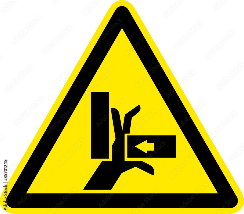 Warnschild Warnzeichen Quetschgefahr Handverletzung Stock Vector ...
