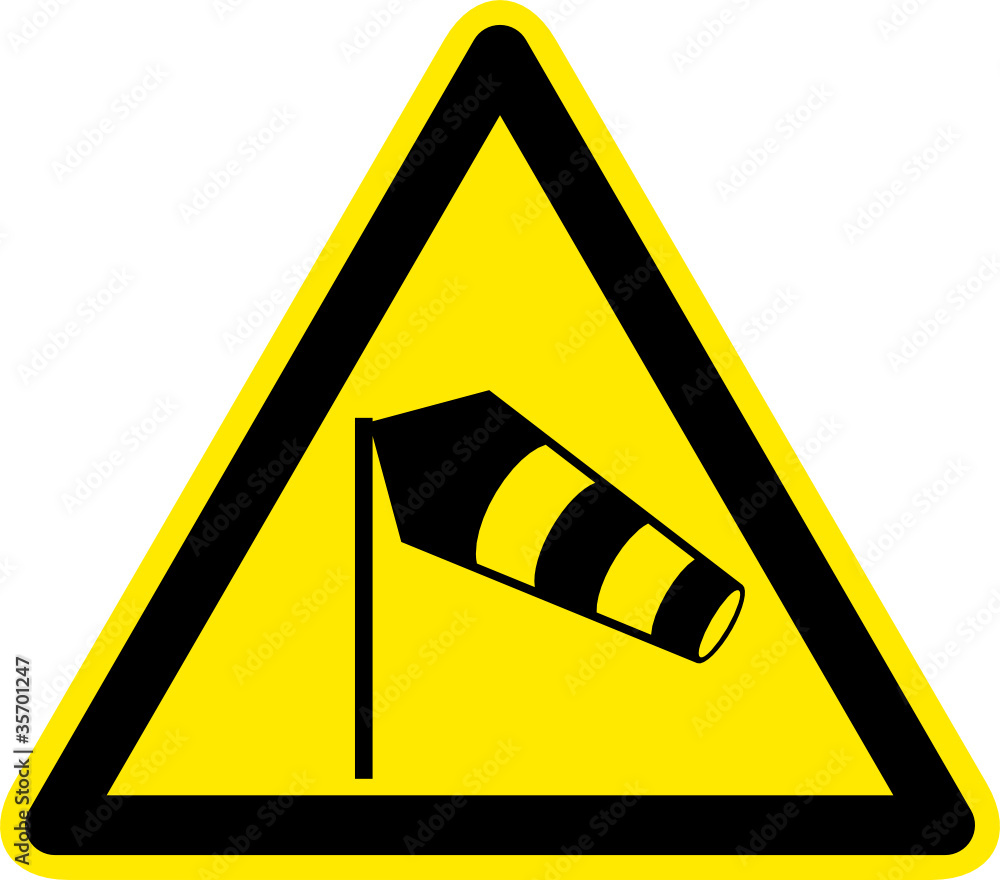 Warnschild Warnzeichen Wind Sturm Seitenwinde Stock-Vektorgrafik ...