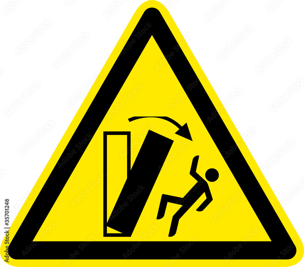 Warnschild Warnzeichen Umkippen Umfallen Symbol Stock Vector | Adobe Stock