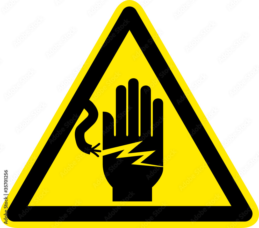 Warnschild Warnzeichen Stromschlaggefahr Stromunfall Stock Vector ...