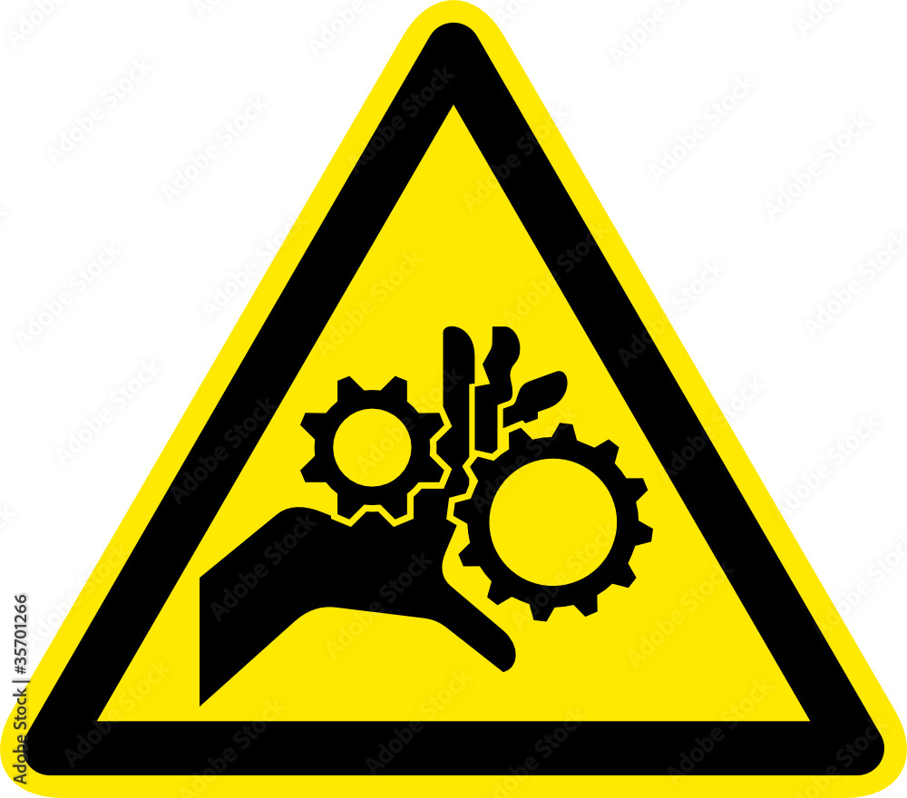 Warnschild Warnzeichen Einzugsgefahr Quetschgefahr Stock ベクター | Adobe Stock