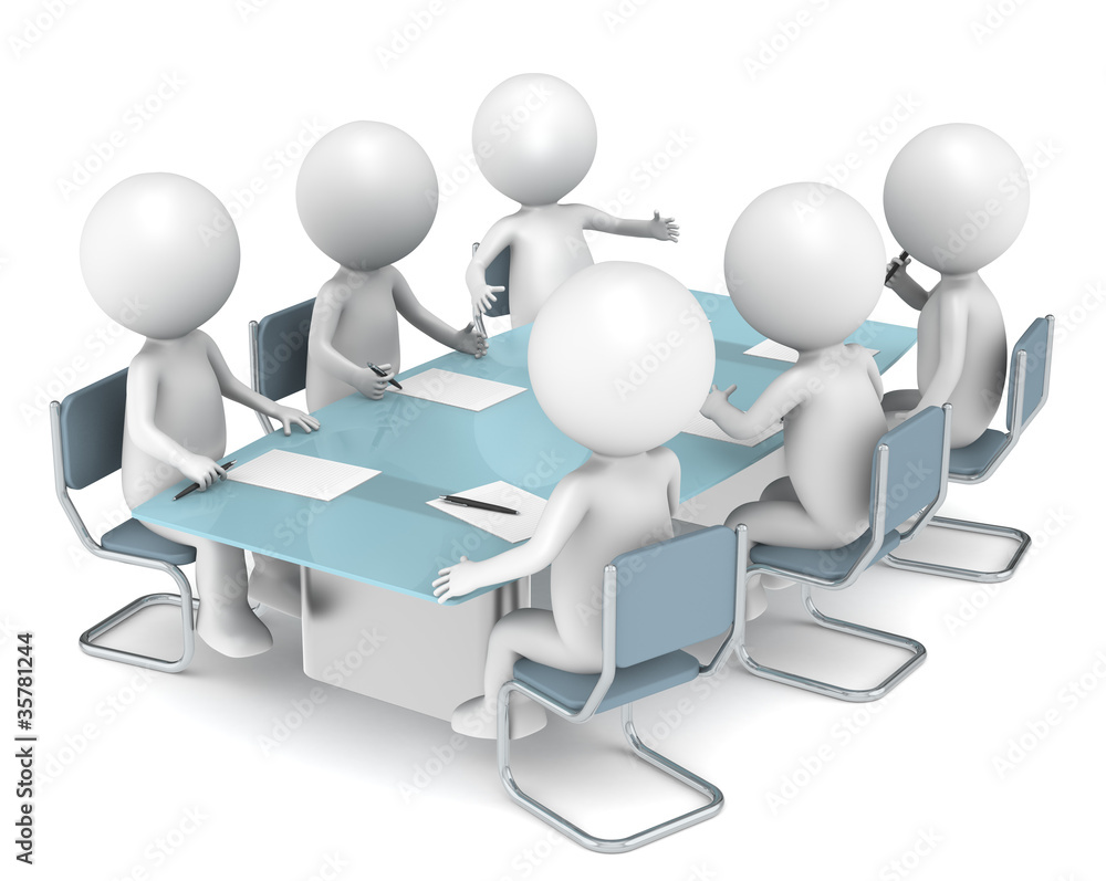3D people X6 in the meeting room. Business People series. Stock ...