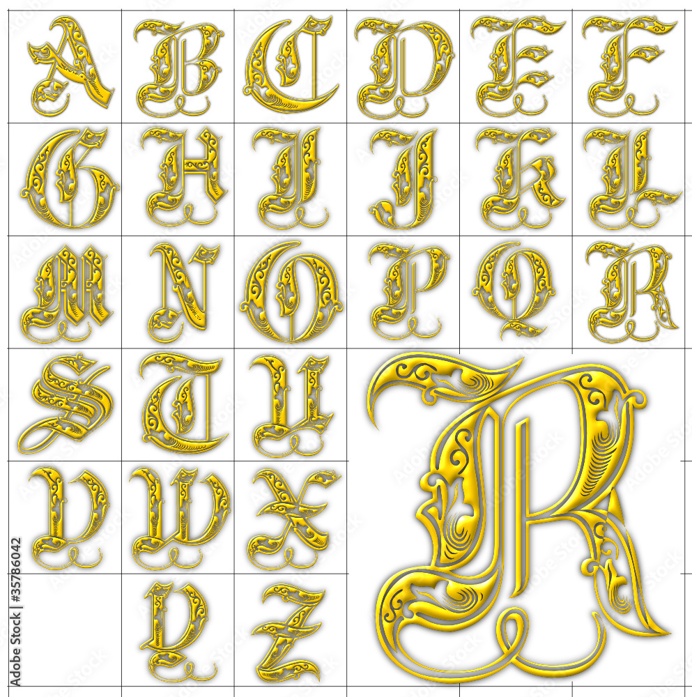 abc alphabet background royal gold design Stock Vector | Adobe Stock