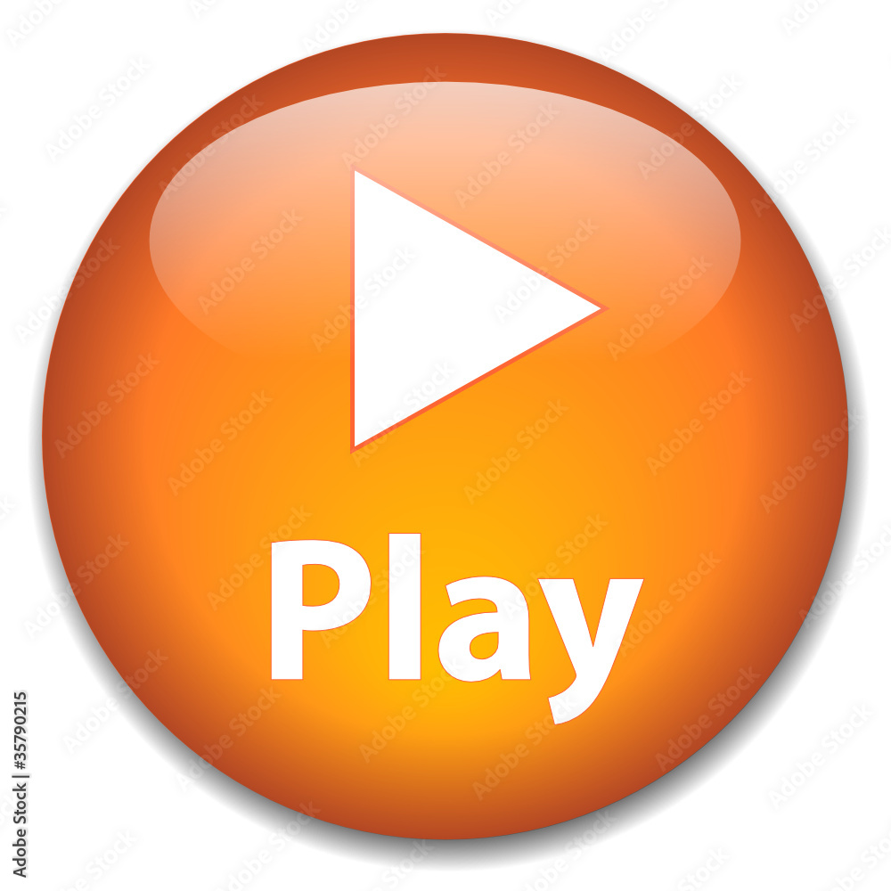 PLAY Web Button (launch watch view video icon media player live) Stock ...