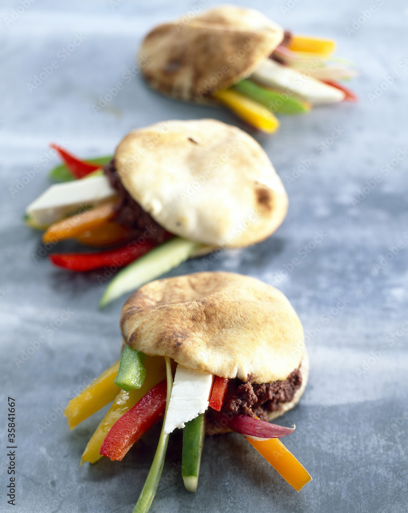 Bâtons de poivrons fromage grec et tapenade Stock Photo | Adobe Stock