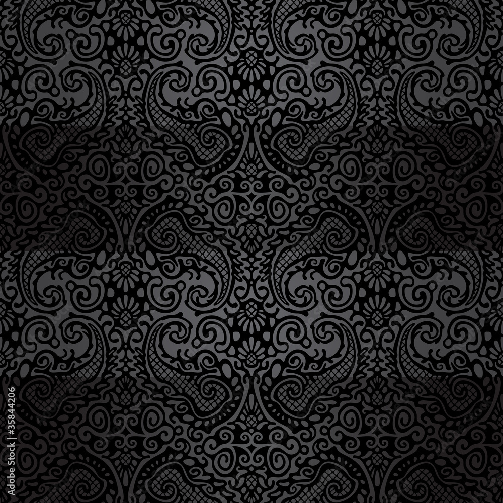 black paisley pattern Stock Vector | Adobe Stock