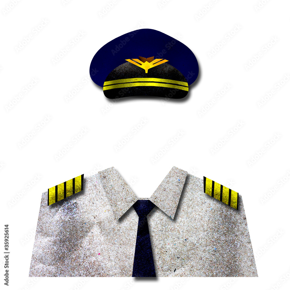 pilot uniform from paper craft. Stock Illustration | Adobe Stock