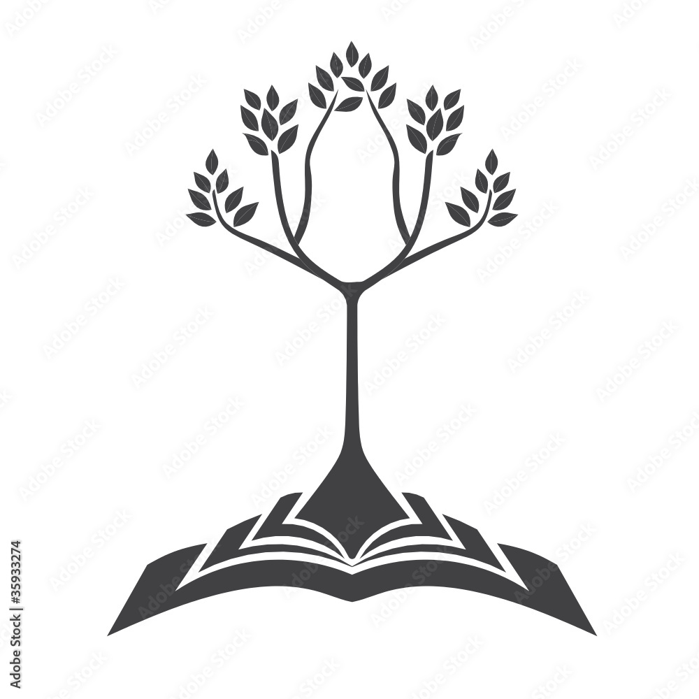 Growing tree with book root Stock Vector | Adobe Stock
