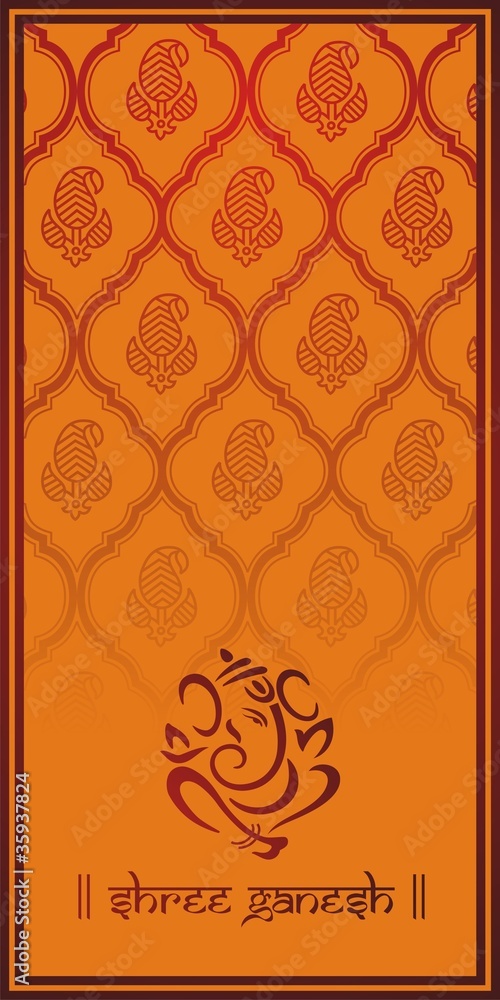 traditional Hindu wedding card design, Rajasthan,India Stock Vector ...