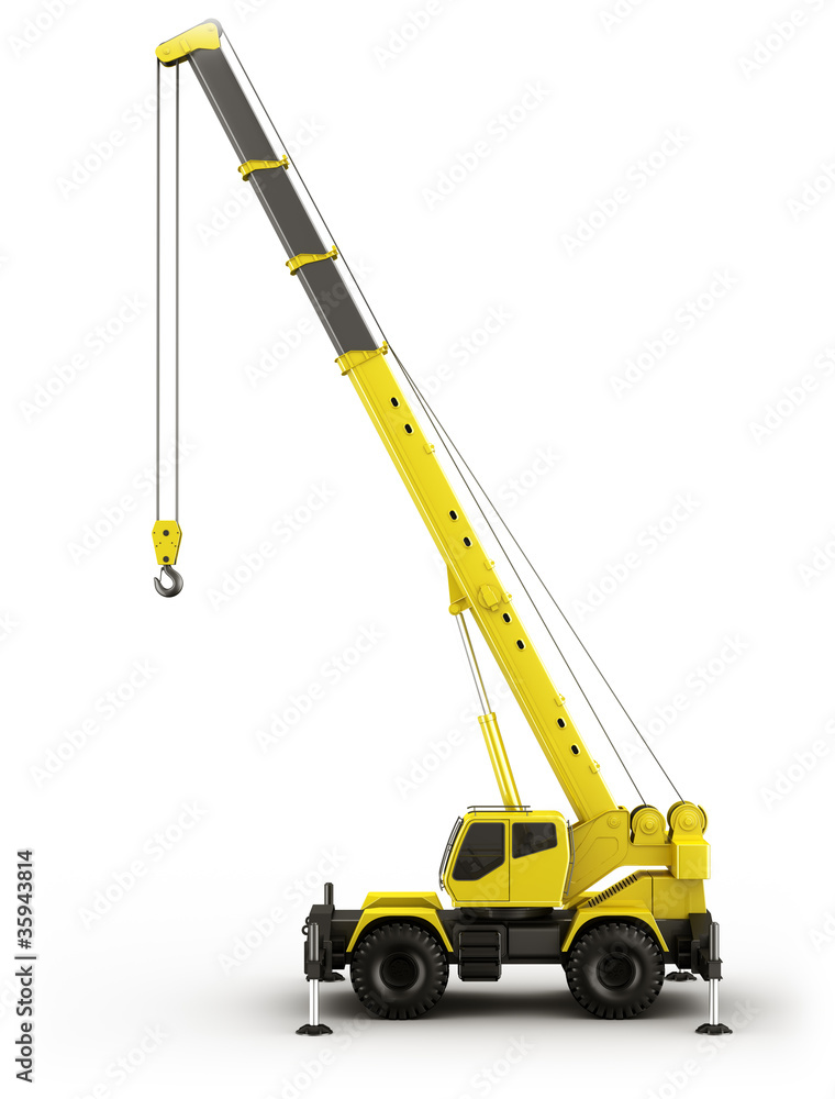 Mobile Crane Stock Illustration | Adobe Stock