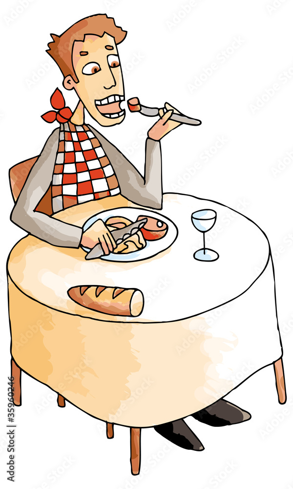 Manger au restaurant Stock Vector | Adobe Stock