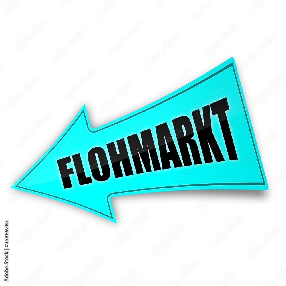 sticker pfeil flohmarkt 1 Stock-Illustration | Adobe Stock