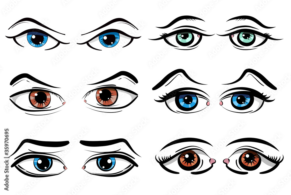 Cartoon eye set Vector illustration Stock Vector | Adobe Stock
